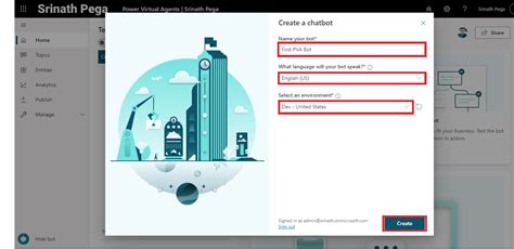 Power Virtual Agent Bot Creation And Deploy Srinath Pega