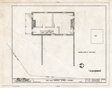 Blueprint Second Floor And Site Plan 1901 East Market Street House