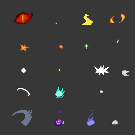Artstation 90 Different Pixel Effects Package Game Assets