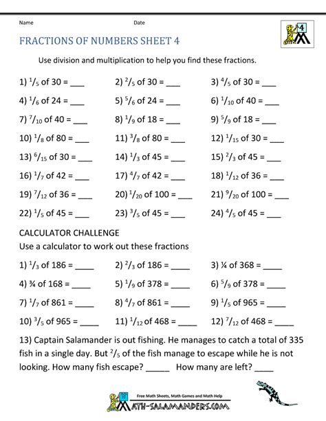 How To Calculate Fractions Of Numbers