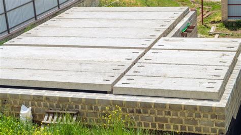 Installed Reinforced Concrete Hollow Core Floor Slabs Stock Image Image Of Voided Beton