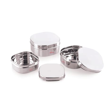 Buy Ebun Stainless Steel Containers For Kitchen Square Small Steel