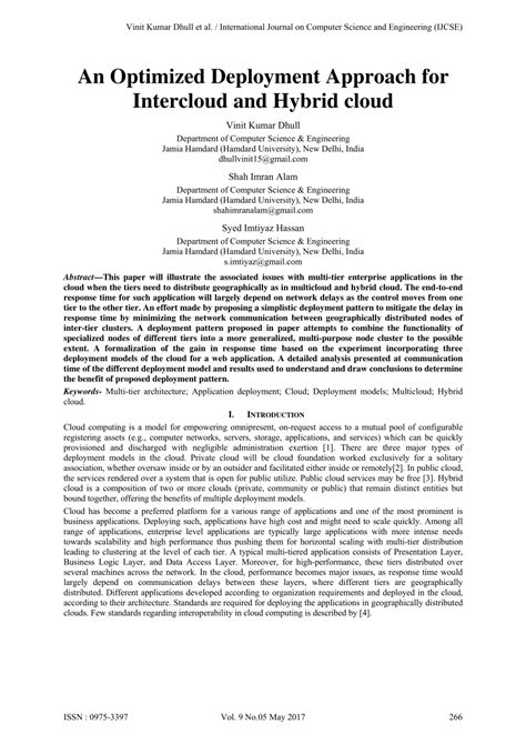Pdf An Optimized Deployment Approach For Intercloud And Hybrid Cloud