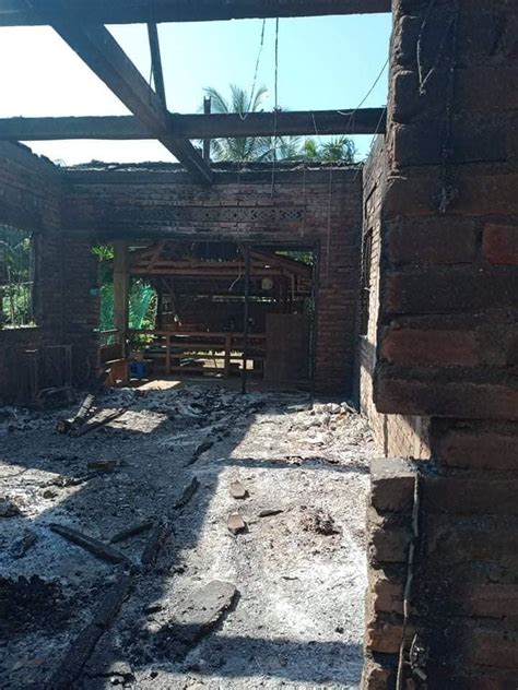 သရက်ချောင်းတွင် စစ် ကောင်စီတပ်က အပြစ်မဲ့ပြည်သူ ၁ ဦး၏ နေအိမ်ကို မီးရှို့ဖျက်ဆီး