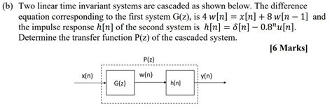 Solved B Two Linear Time Invariant Systems Are Cascaded As