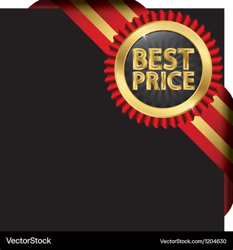 Best price golden label with ribbons Royalty Free Vector