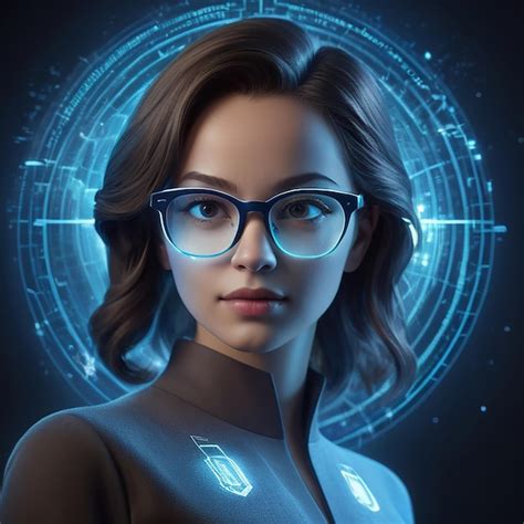 Binary Code Cyber Business Woman Images With Ai Generated Premium AI