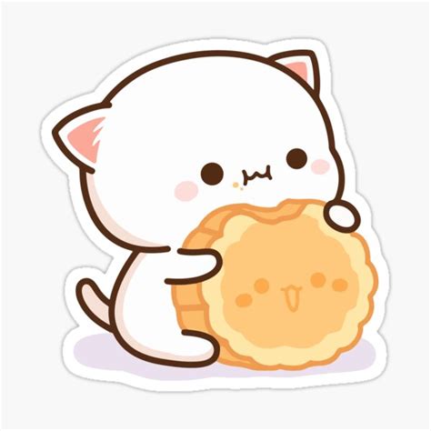 Mochi Mochi Peach Cat Stickers Redbubble