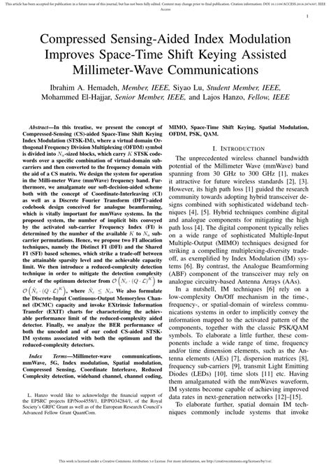Pdf Compressed Sensing Aided Index Modulation Improves Space Time