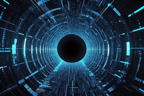 Premium Photo Flight Through Abstract Blue Tunnel Made With Zeros And