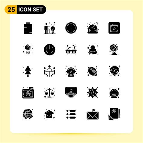 User Interface Pack Of 25 Basic Solid Glyphs Of Lift T Info Wedding Cake Editable Vector