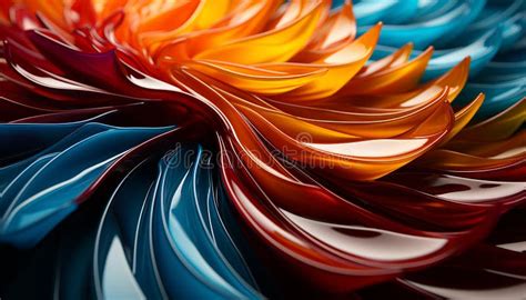 Abstract Pattern Backdrop Illustration With Futuristic Curved Nature Shapes Generated By Ai