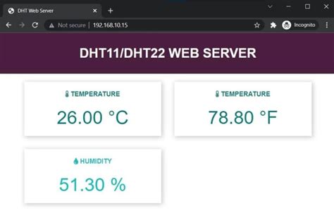 Dht11 Dht22 Web Server With Esp8266 Nodemcu Arduino Ide