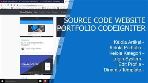 Source Code Website Portfolio Codeigniter Teknowebapp