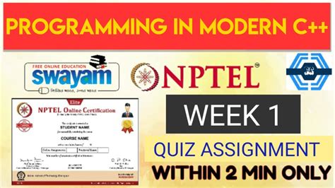 Programming In Modern C Week 1 Quiz Assignment Solution Nptel