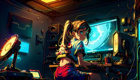1336x768 Resolution Anime Girl Hacker Hd Cute Digital Art Hd Laptop