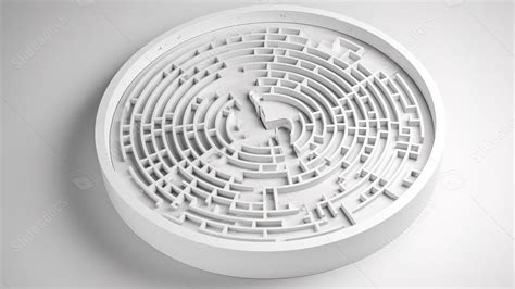 White Maze In Circular Top View 3d Render Powerpoint Background For Free Download Slidesdocs
