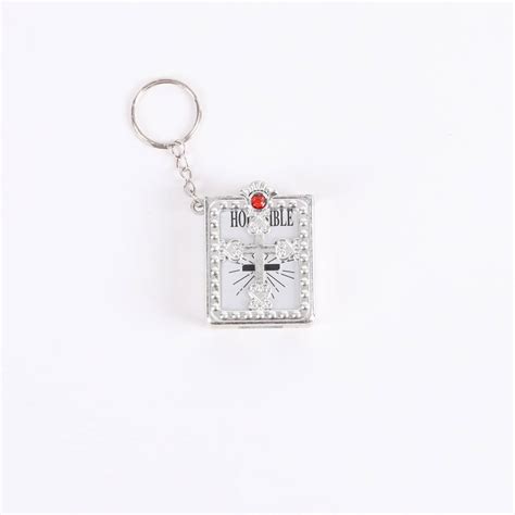 Bible Keychain Ornate Silver Pack 6 Swanson Inc