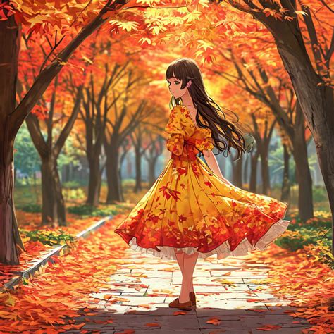 «Аниме девушка гуляет по парку … — картинка создана в Шедевруме