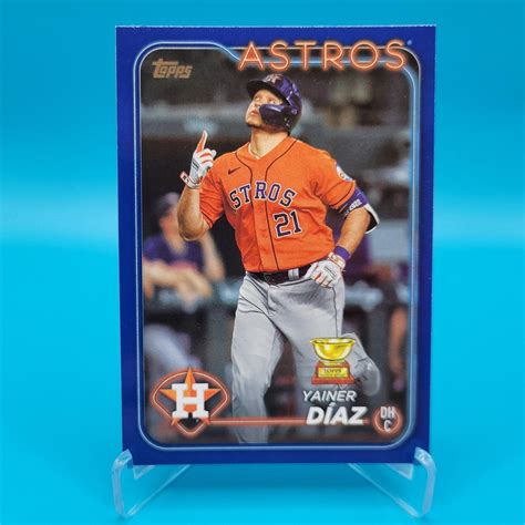 Yainer Diaz 2024 Topps Blue Border Parallel Sp Baseball Card Houston Astros