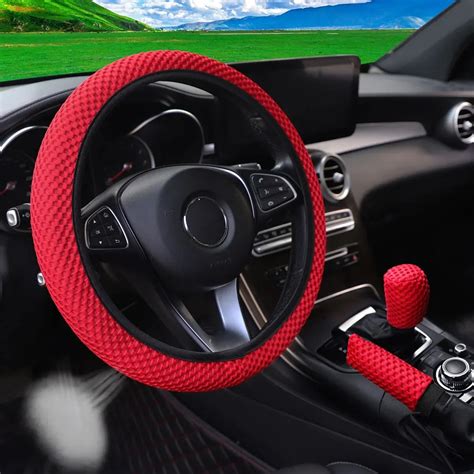 수입차핸들커버 내부 링이 없는 자동차 핸들 커버 마사지 메쉬 천 3 피스 핸드 브레이크 145 15 인치 티몬