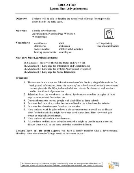Advertisements Lesson Plan For 6th Higher Ed Lesson Planet