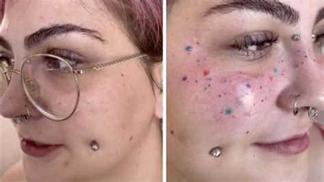 Australian Tattoo Artist Reveals Her Clients Rainbow Freckle Tattoos