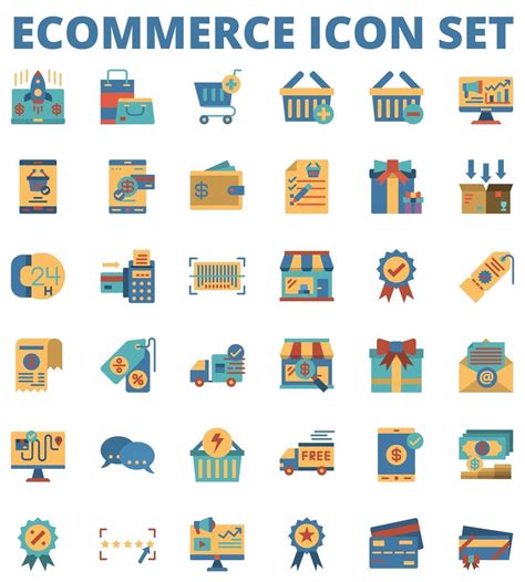 Colorful Ecommerce Icon Set For Online Shopping 56964305 Vector Art At Vecteezy