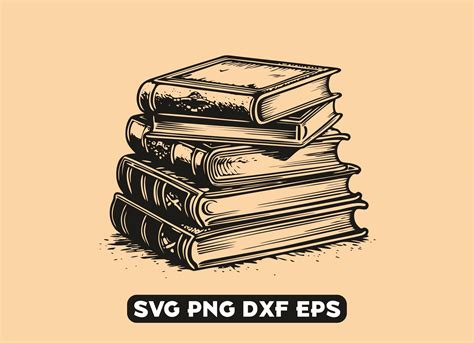 A Stack Of Books Svg Library Svg Reading Svg Book Etsy