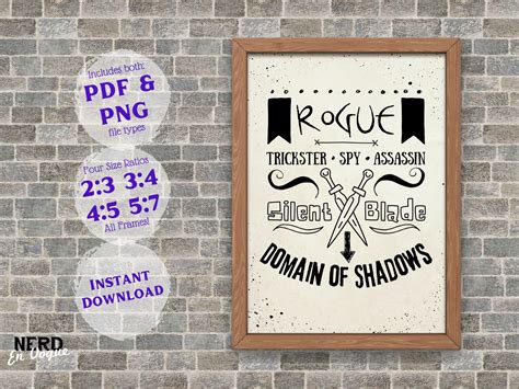 Dnd Poster For Dnd Rogue Class Dnd Player T For Dm Ideas Printable