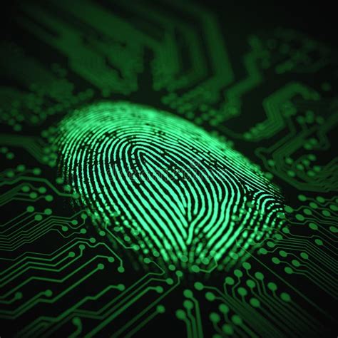Fingerprint Binary Microchip Stock Illustration Illustration Of Hitech Circuit