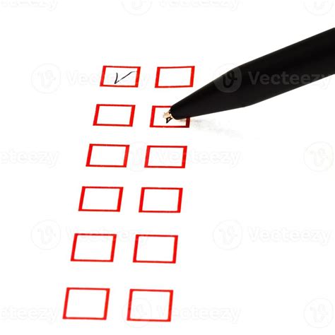 Put Tick In Red Square Box Stock Photo At Vecteezy