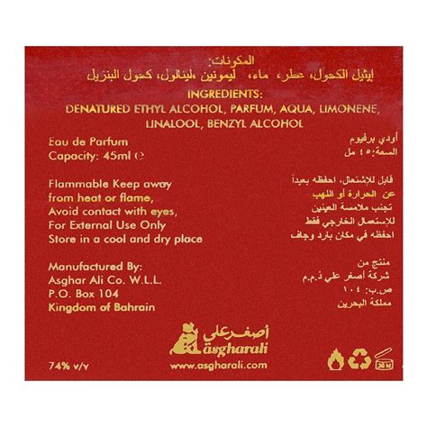 Order Asghar Ali Al Fairooz Red Eau De Parfum For Men And Women
