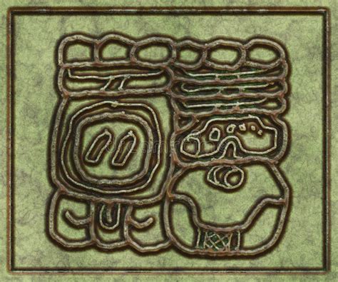 Glyphs Symbol Hieroglyphic Mayan Coinage On Metal 3d Illustration