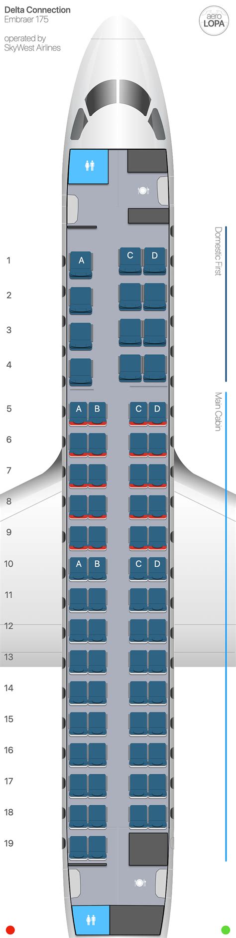 Dl Embraer E175 Type 2 Aerolopa Detailed Aircraft Seat Plans