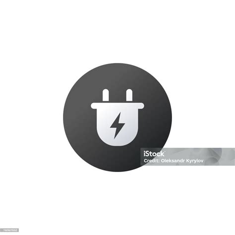 충전기 벽 플러그 와 원 번개 충전 아이콘 흰색 배경에 격리 된 웹 및 Appvector 그림에 대한 충전기 기호 0명에 대한