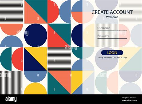 Flat Design Landing Page Login Form User Interface Vector Template Landing Page Template With