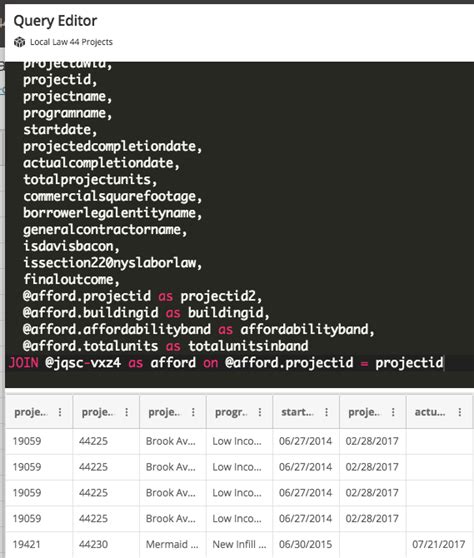 shape and join data with the soql query editor on the enterprise data