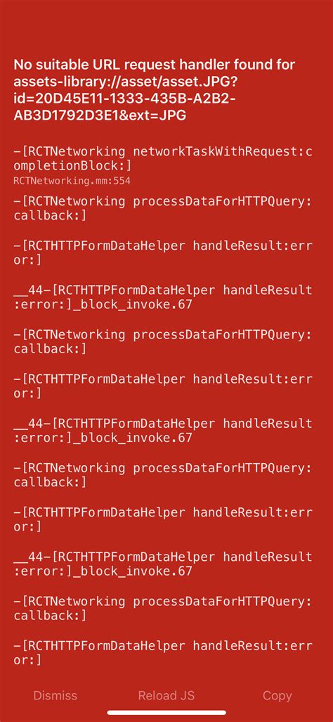 Amazon S3 React Native Camera Error No Suitable Url Request Handler Found For Assets Library