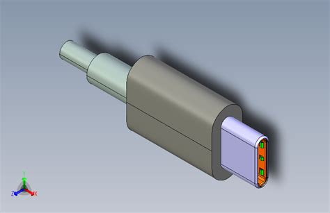 Type C接口公头 Step 模型图纸下载 懒石网