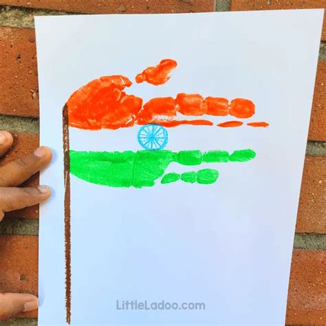 Handprint Indian National Flag Craft