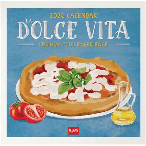 La Dolce Vita Italian Food Calendar 2026 Wall Calendars