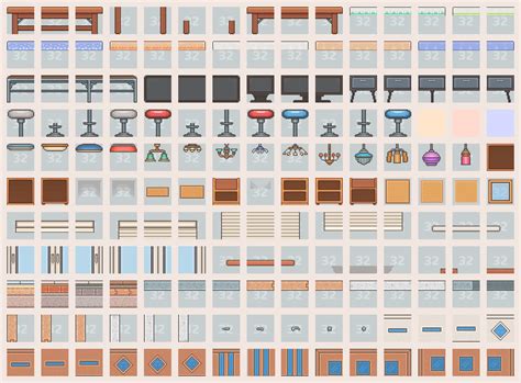550 Sprites Tiles For Building Rooms Gamedev Market