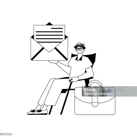 조롱은 편지를 들고 있습니다 권위 있는 메시지의 주제 검은 색과 잿빛 아날로그 표현력 표현력 표현력 스매시 트렌디한 스타일 벡터 일러스트레이션 검은색에 대한 스톡 벡터 아트