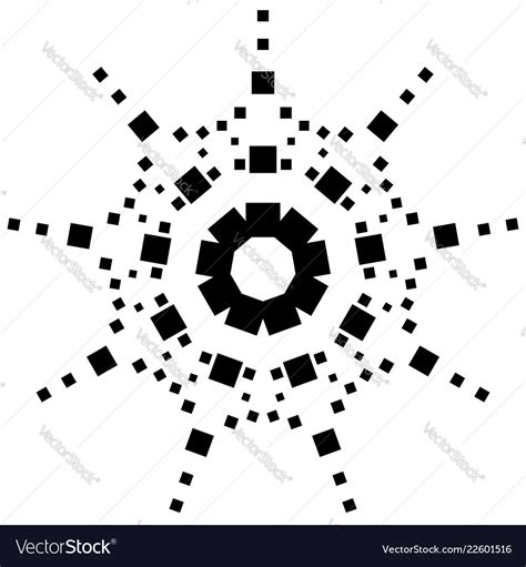 Circular Element Made Of Squares Squares Rotating Vector Image