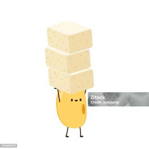 콩 벡터 콩 캐릭터 디자인 흰 두부 벡터입니다 흰색 배경에 격리된 두부 만화 스타일 채식 영양 건강 식품 건강한 식생활에 대한 스톡 벡터 아트 및 기타 이미지 Istock