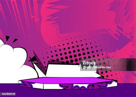 만화책 육각형 보라색 제품 모형 프레젠테이션을 위한 연단 만화 그래픽 무대 프리젠 테이션 벡터 쇼케이스 그림입니다 6에 대한 스톡 벡터 아트 및 기타 이미지 Istock