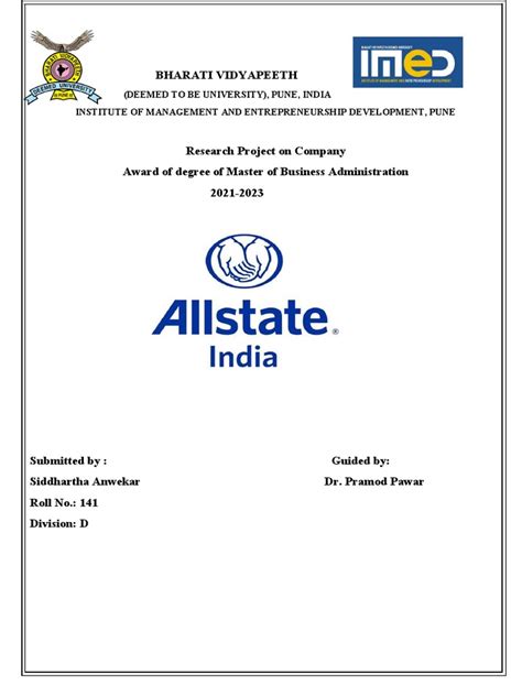 Sip Project Final Pdf Insurance Allstate
