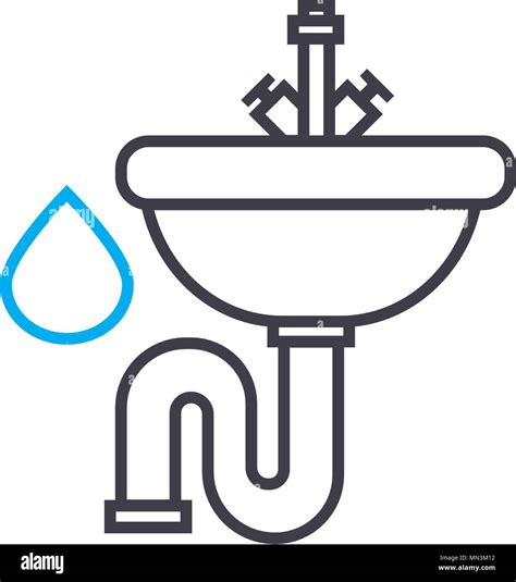 Water Supply System Vector Thin Line Stroke Icon Water Supply System