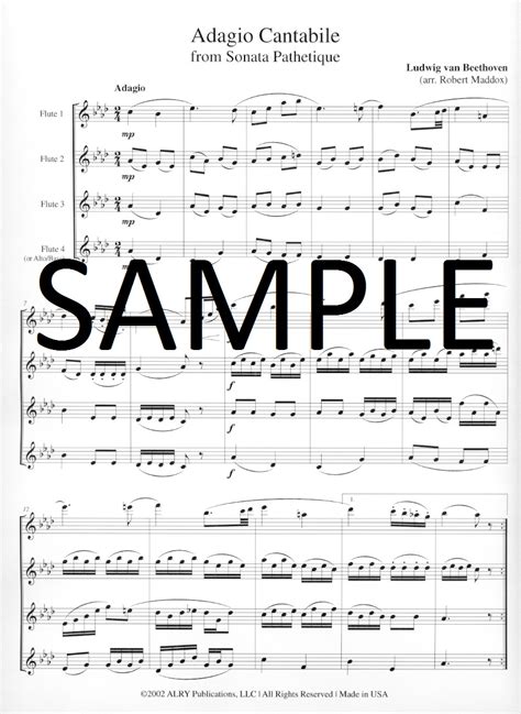 Buy Adagio Cantabile From Sonata Pathetique Online At 20 Flute World